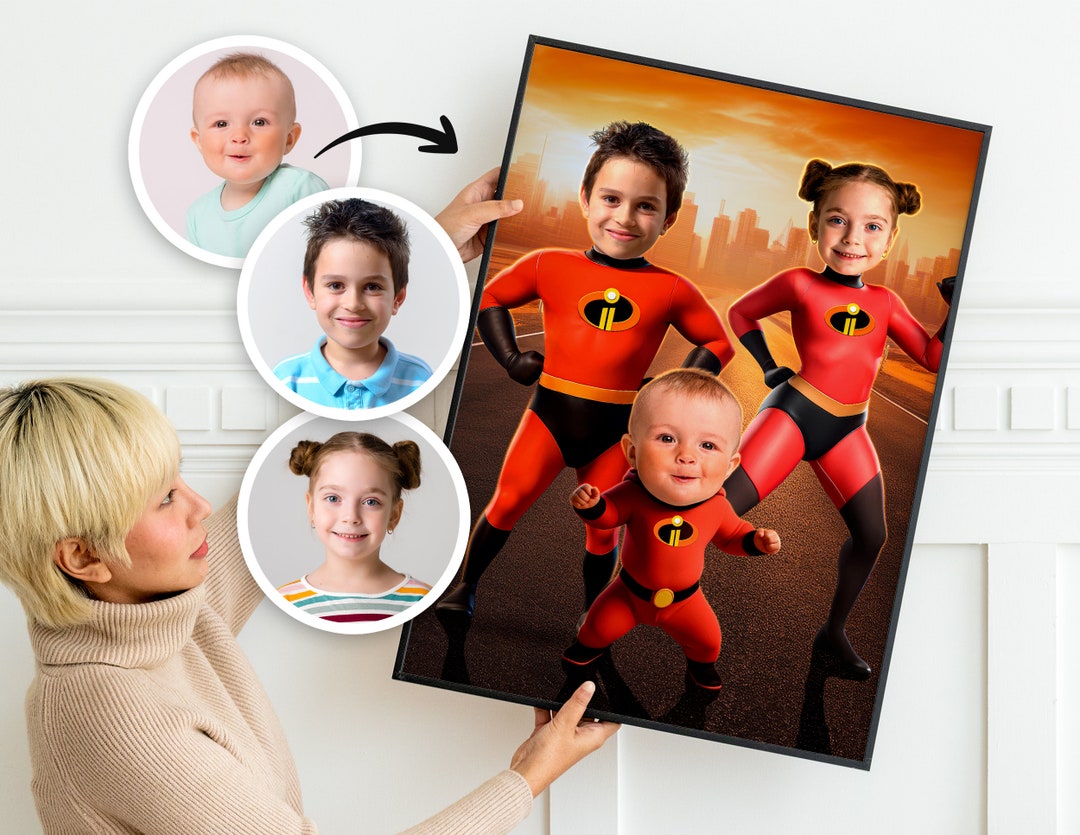 The Incredibles Brothers Portrait the Incredibles Personalized Portrait ...