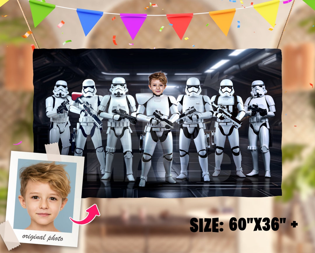 Stormtrooper Personalized With Photo Custom Banner Star Birthday Banner ...
