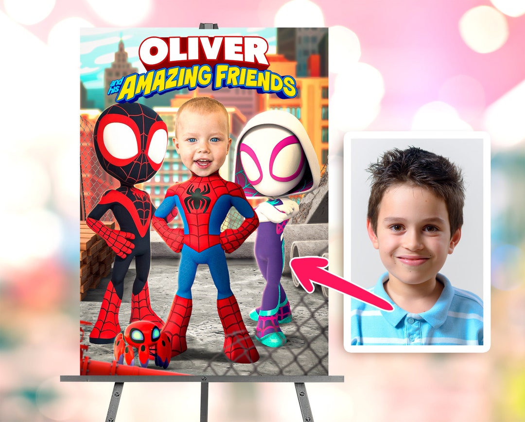 Spidey Personalized With Photo Birthday Welcome Sign Spidey Birthday ...