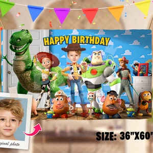 Woody Personalized With Photo Custom Banner Toy Story Birthday Banner ...