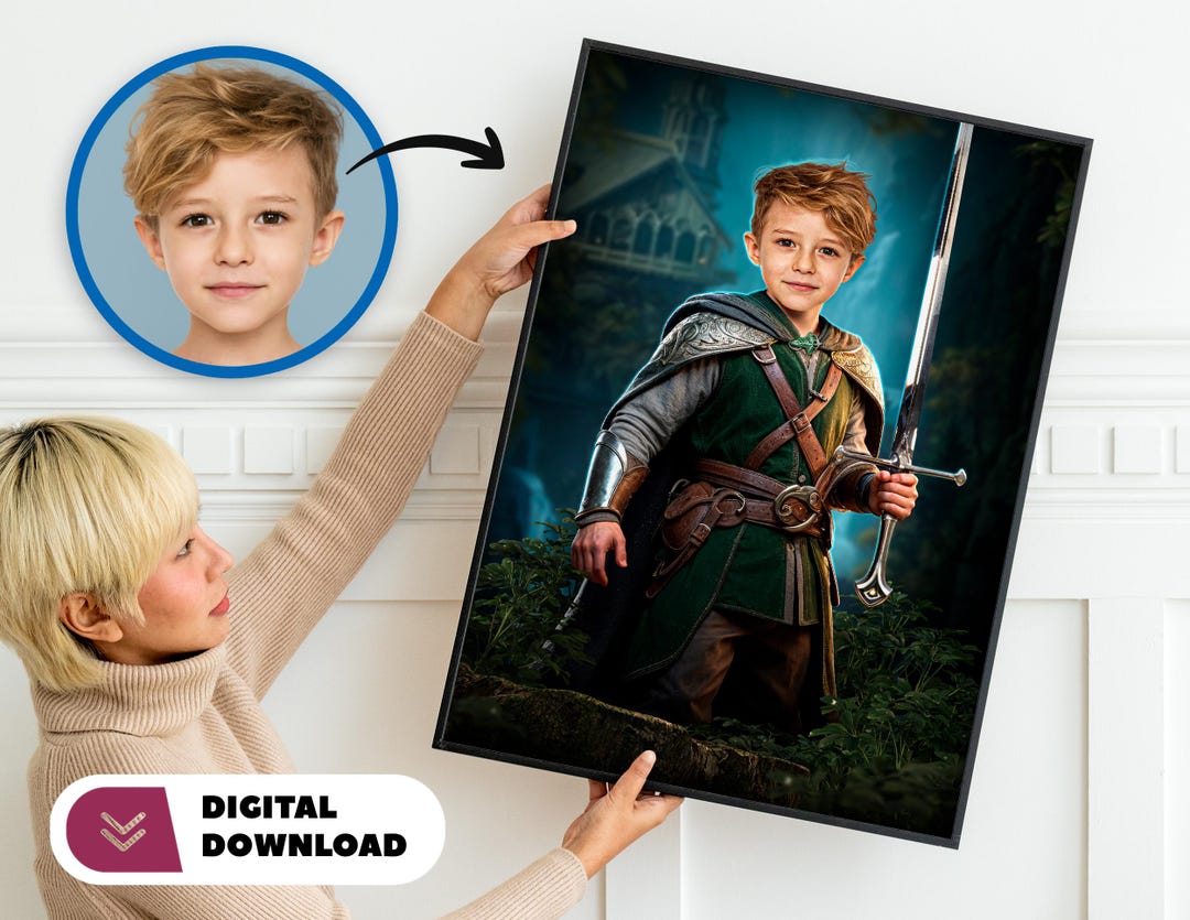 Fantasy Custom Portrait Ranger of the North Personalized Portrait Print ...