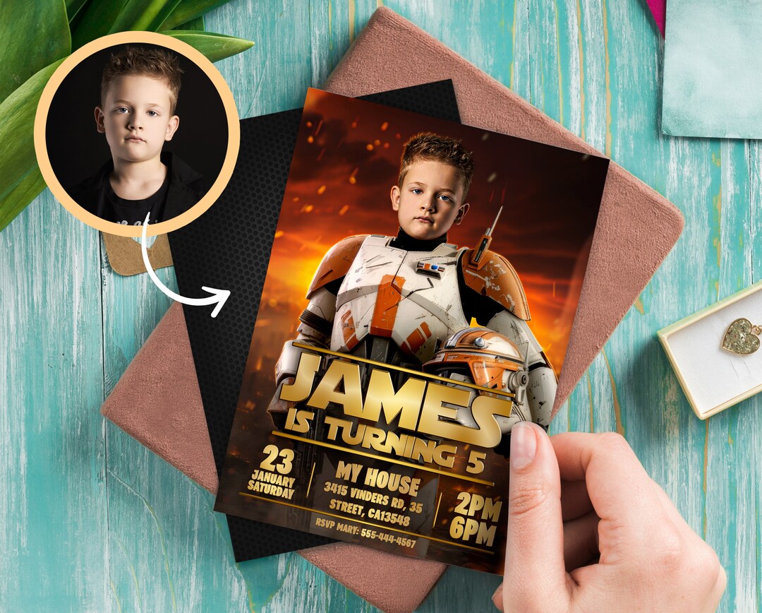 Clone Troopers Personalized With Photo Birthday Invitation Stormtrooper ...