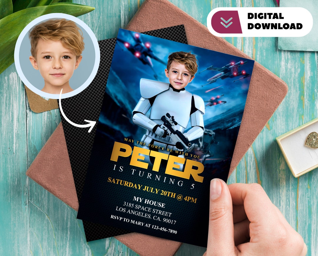 Stormtrooper Personalized With Photo Birthday Invitation Stormtrooper ...