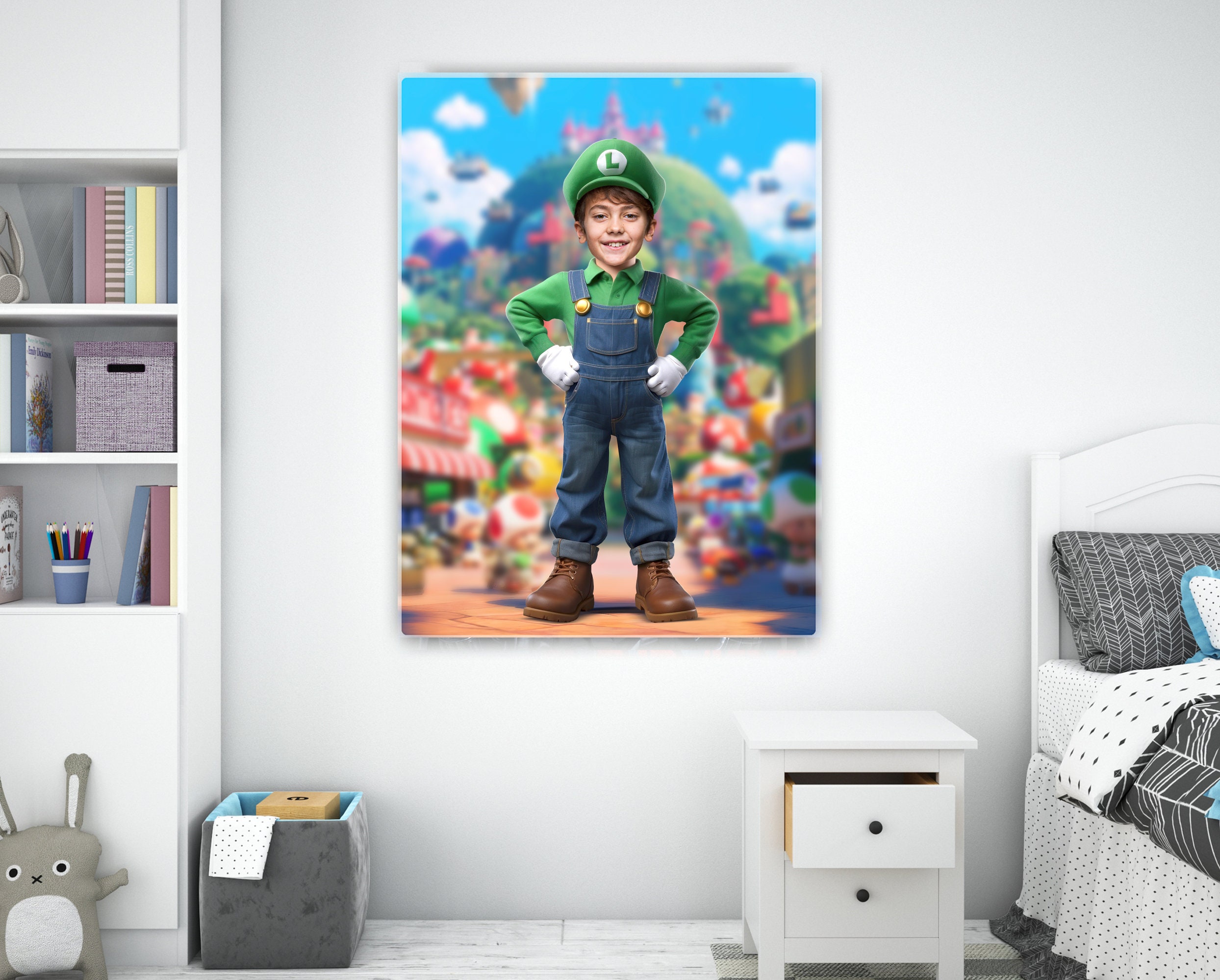 Custom Super Mario Portrait Luigi Personalized Portrait - Etsy