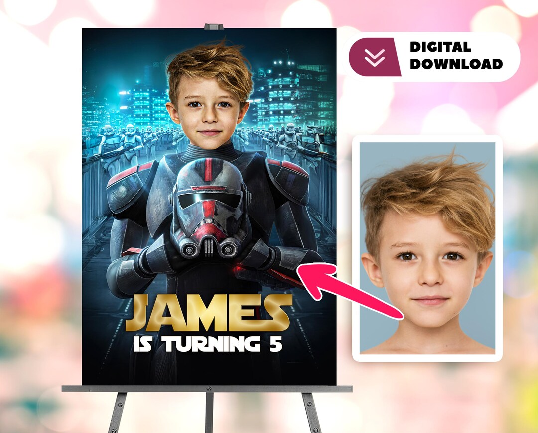 Clone Trooper Personalized With Photo Digital Welcome Sign Stormtrooper ...