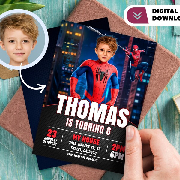 Personalized Spiderman Birthday Card - Etsy