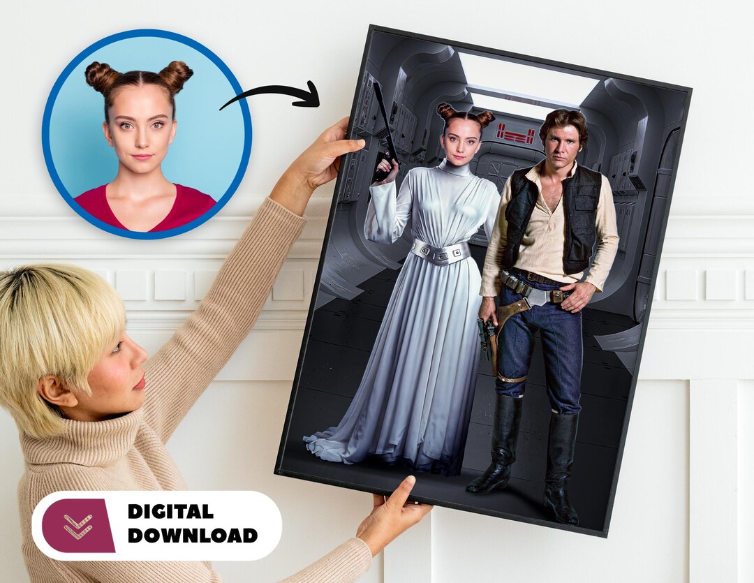 Princess Leia Portrait Leia Personalized Portrait Print From Photo Wall ...