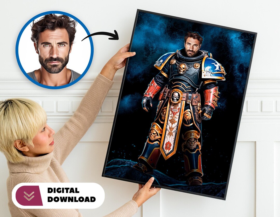 Ultramarine Personalized Portrait Chaplain Exterminator Print From ...