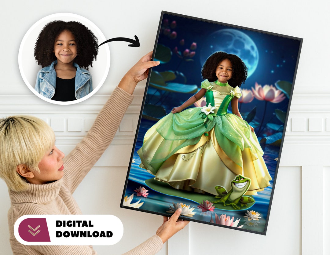Princess Tiana Digital Portrait - Tiana Personalized Portrait - Print ...