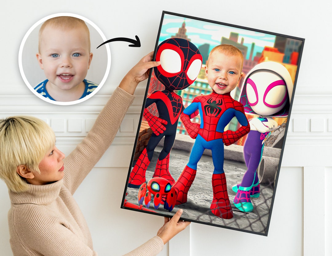 Custom Superhero Portrait - Spidey Personalized Portrait - Print From ...
