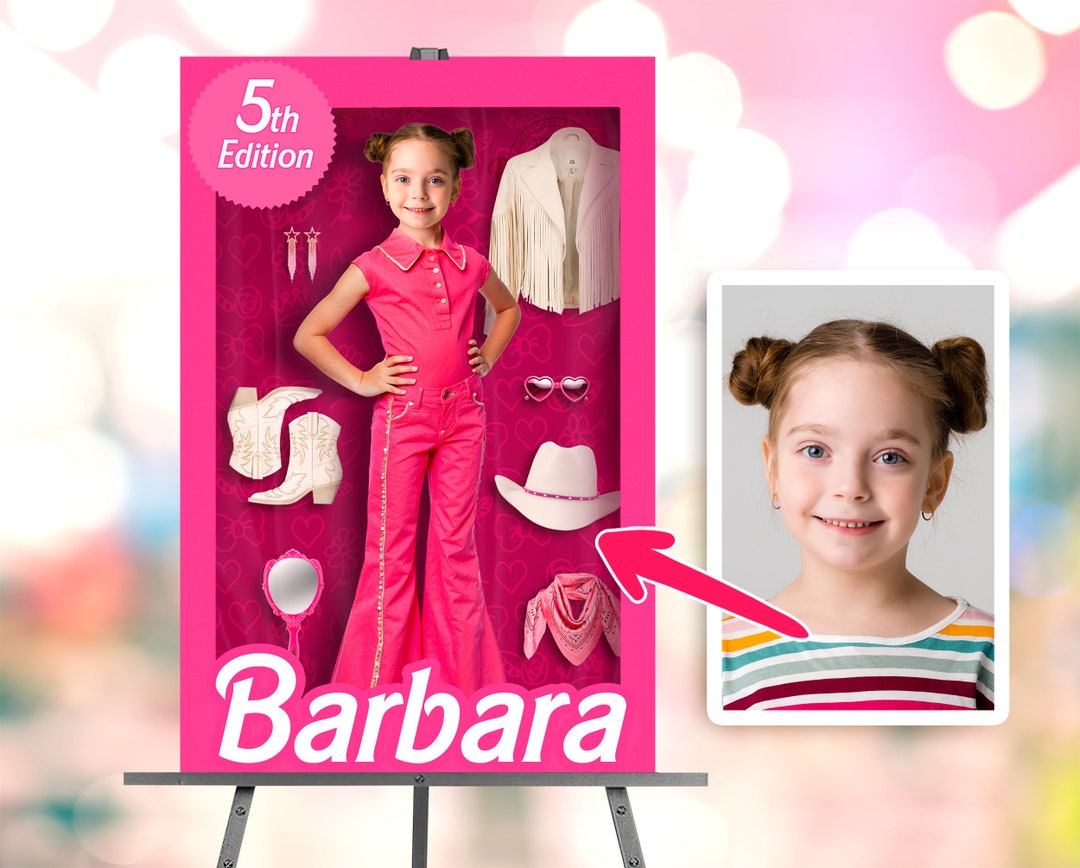 Doll Box Personalized With Photo Welcome Sign Rodeo Doll Party 2192 - Etsy