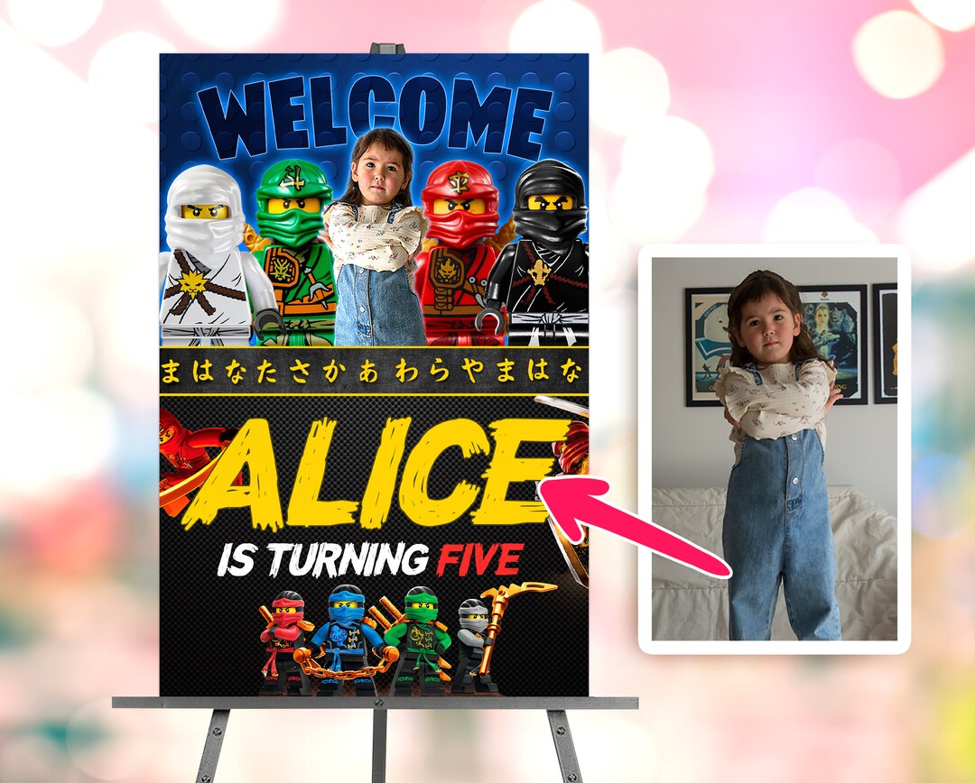 Ninja Personalized With Photo Birthday Welcome Sign Ninja - Etsy