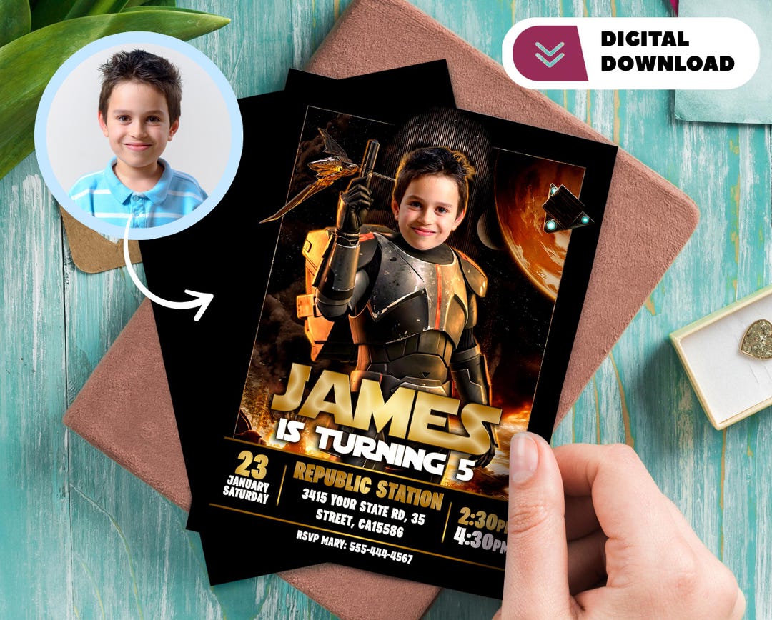 Clone Troopers Personalized With Photo Birthday Invitation Stormtrooper ...