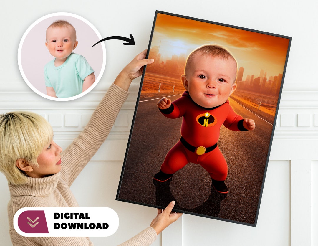 Baby Incredible Portrait Incredible 1st Personalized Portrait Print ...