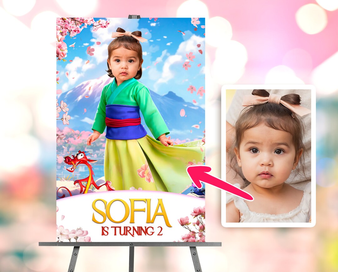 Baby Mulan Personalized With Photo Welcome Sign - Etsy