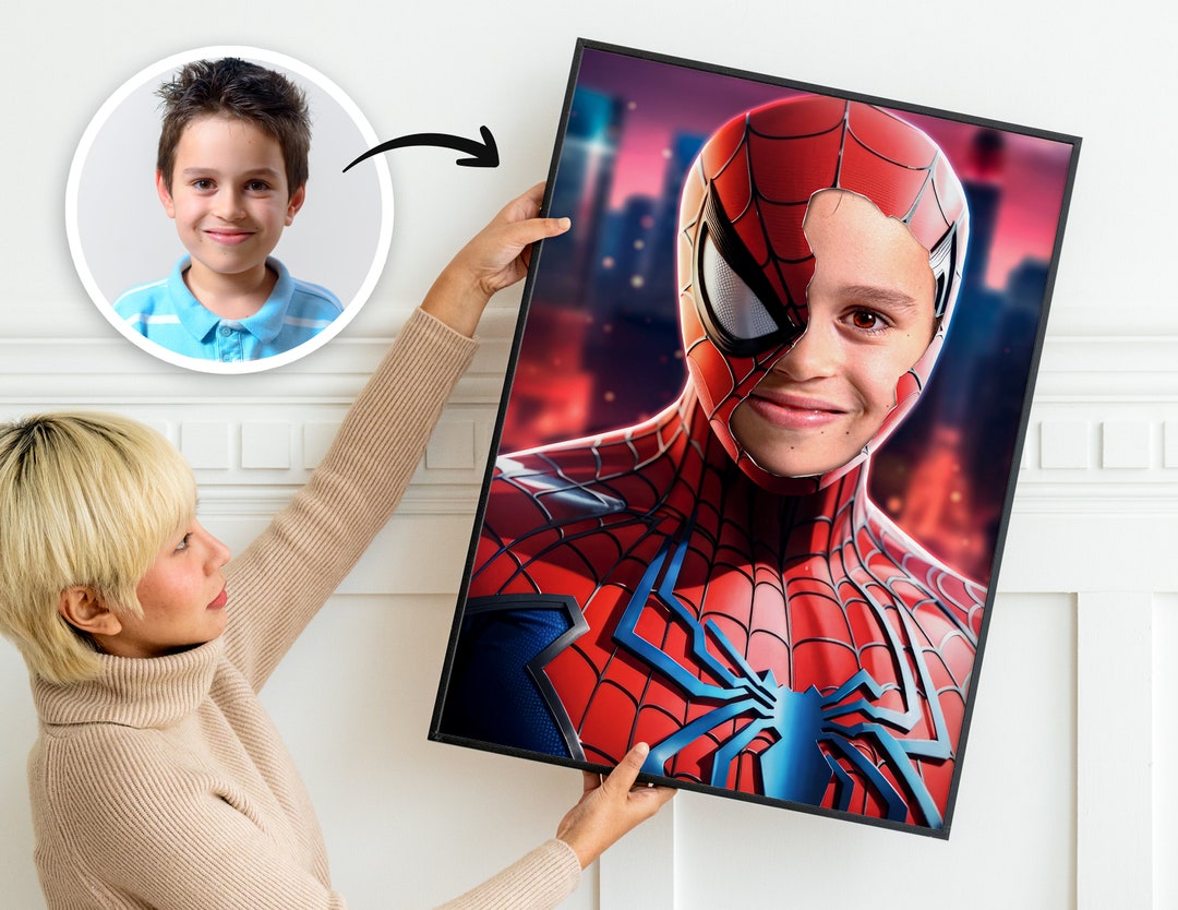 Custom Superhero Portrait Spiderman Personalized Portrait - Etsy