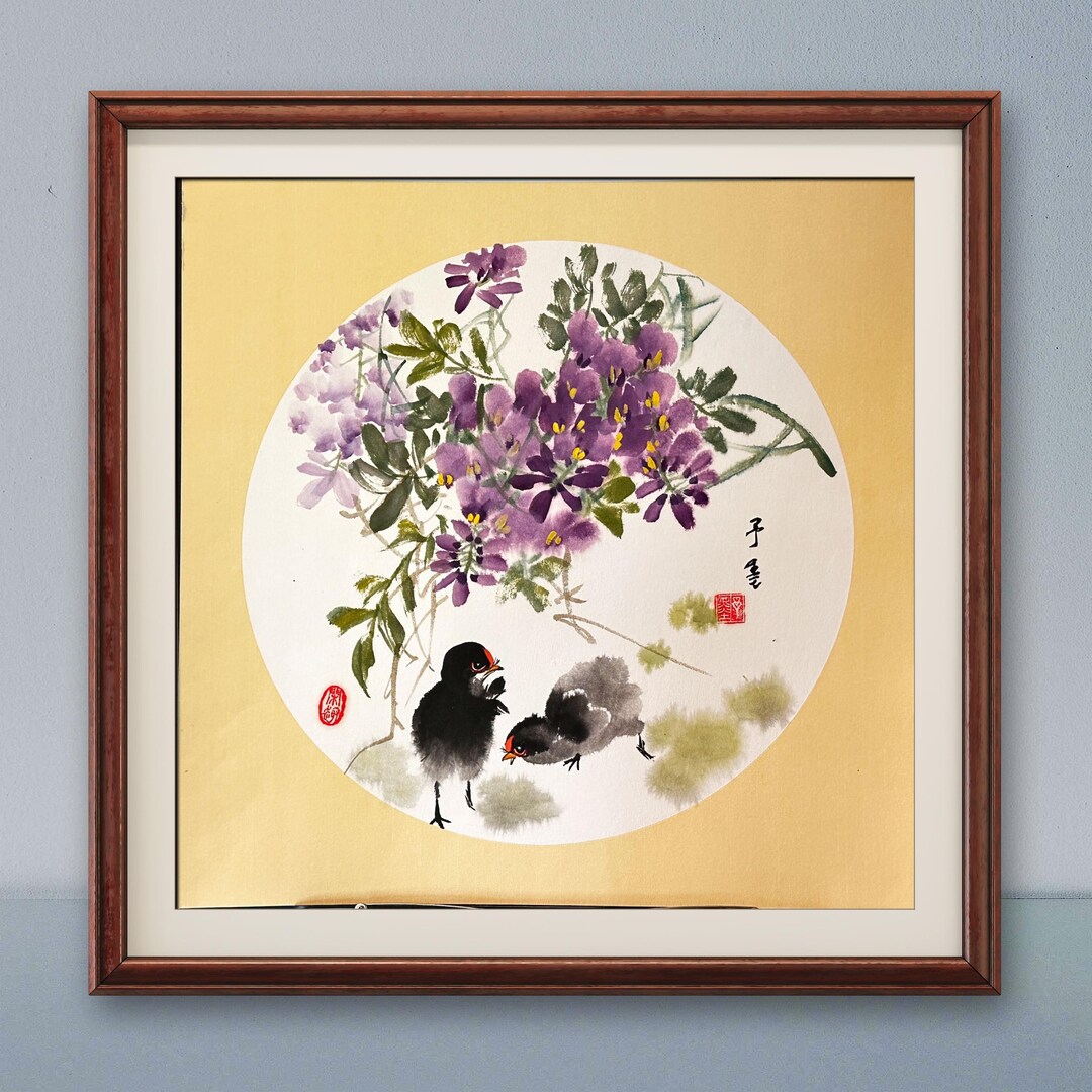 Original Chinese Ink and Wash Painting Hand Flower and Bird Painting ...