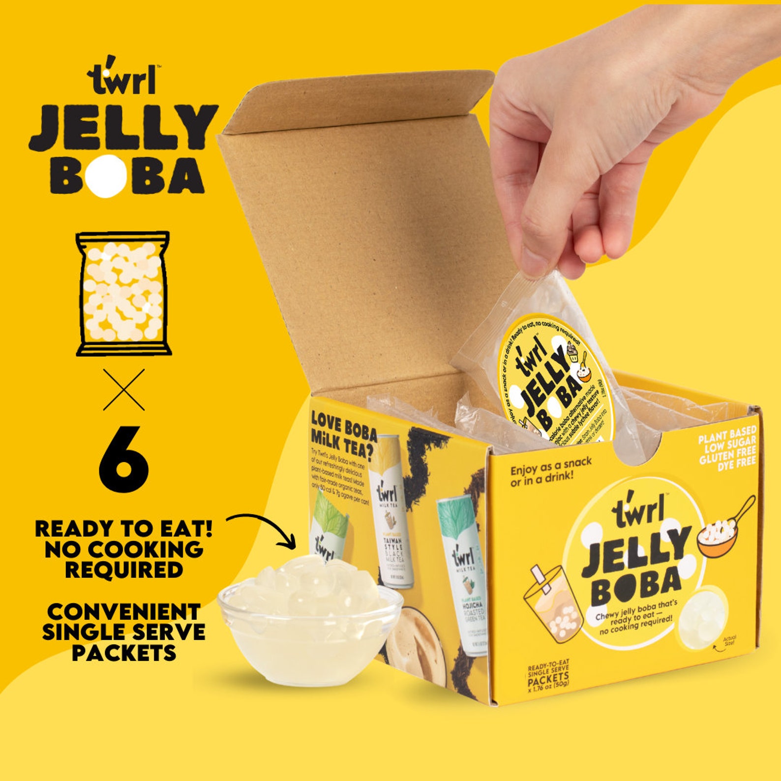 Twrl Crystal Boba 6-pack - Instant Low Calorie Boba Toppings - Etsy