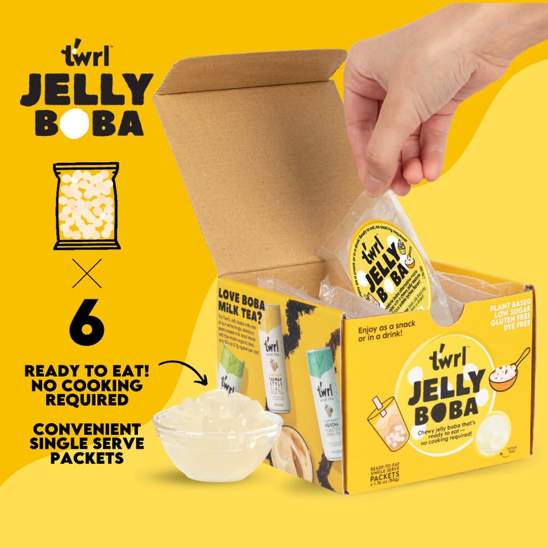 Twrl Crystal Boba 6-pack - Instant Low Calorie Boba Toppings - Etsy