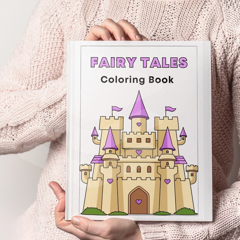 Fun Fairy Tale Coloring Pages, 25 HD Pages, Coloring Book Pdfs, Digital ...