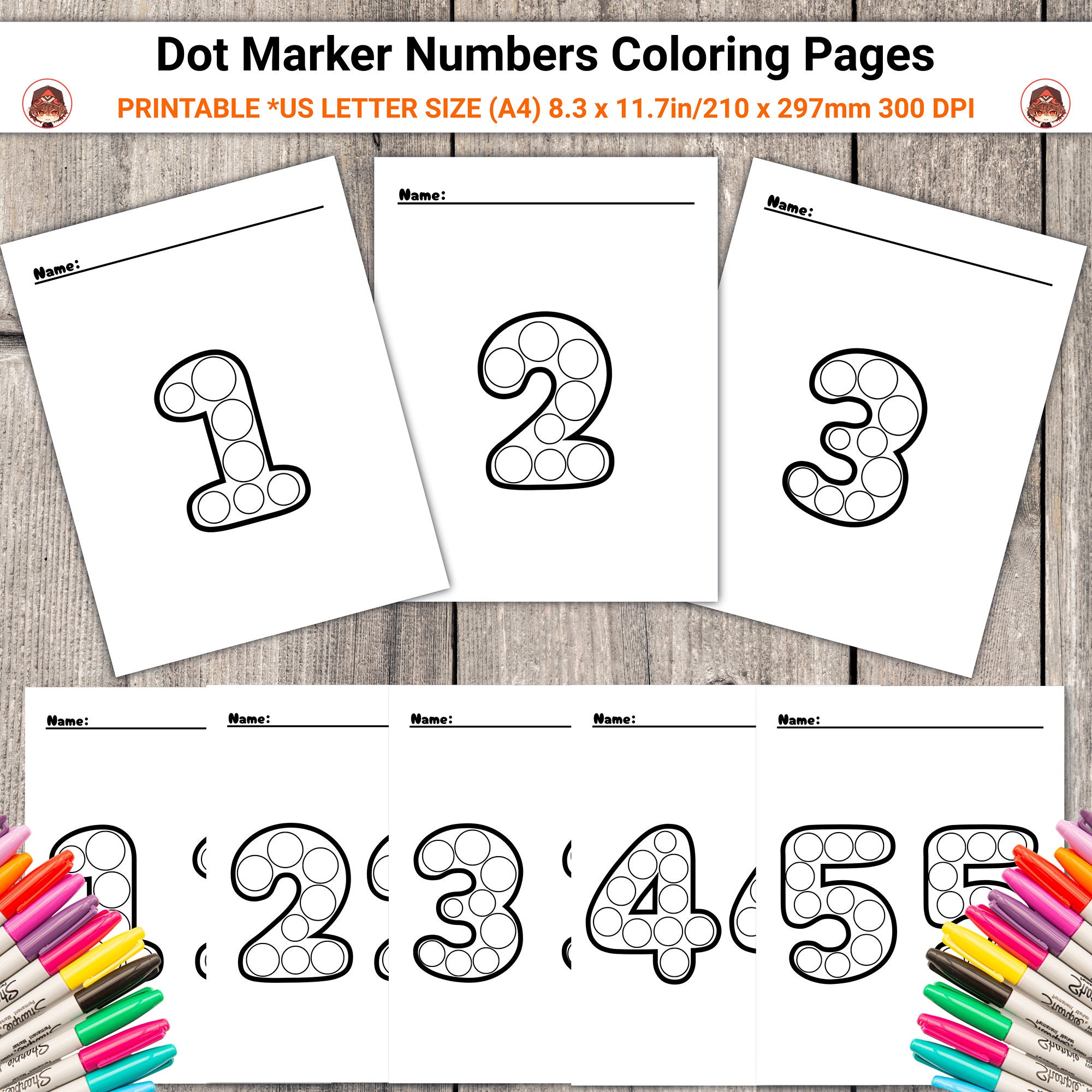 Dot Marker Activity Pages, Number Dot Coloring Pages, Numbers Coloring ...