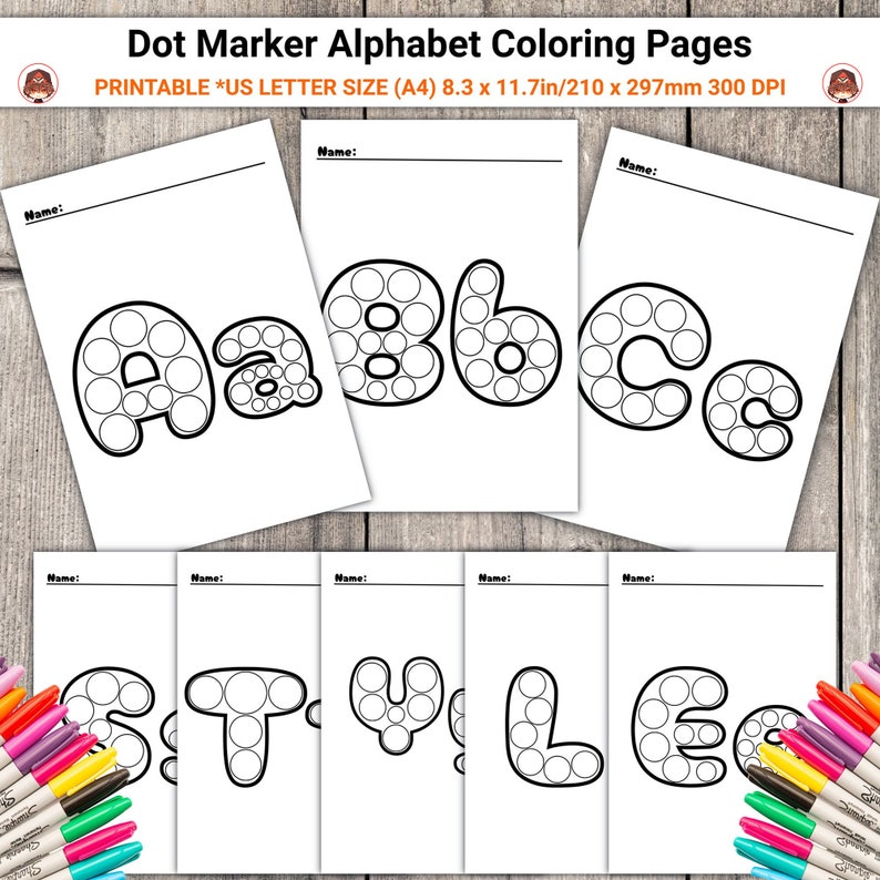 Dot Marker Activity Pages, ABC Dot Coloring Pages, Alphabet Dot ...