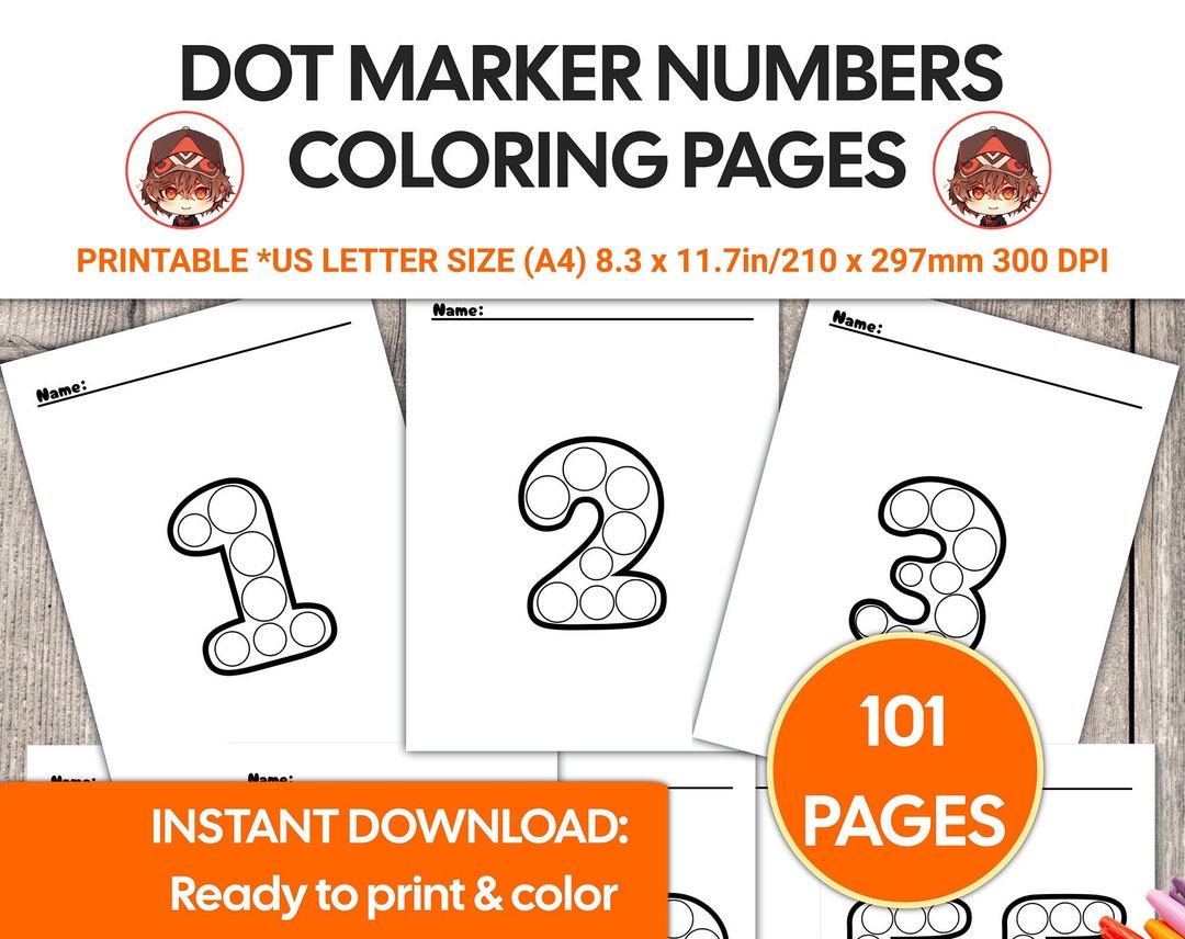 Dot Marker Activity Pages, Number Dot Coloring Pages, Numbers Coloring ...