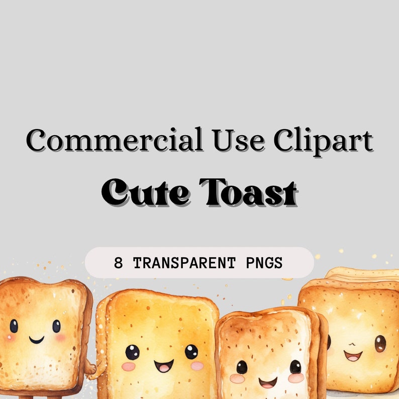 Toast Clipart Cute Food Clipart Personal Use Breakfast - Etsy