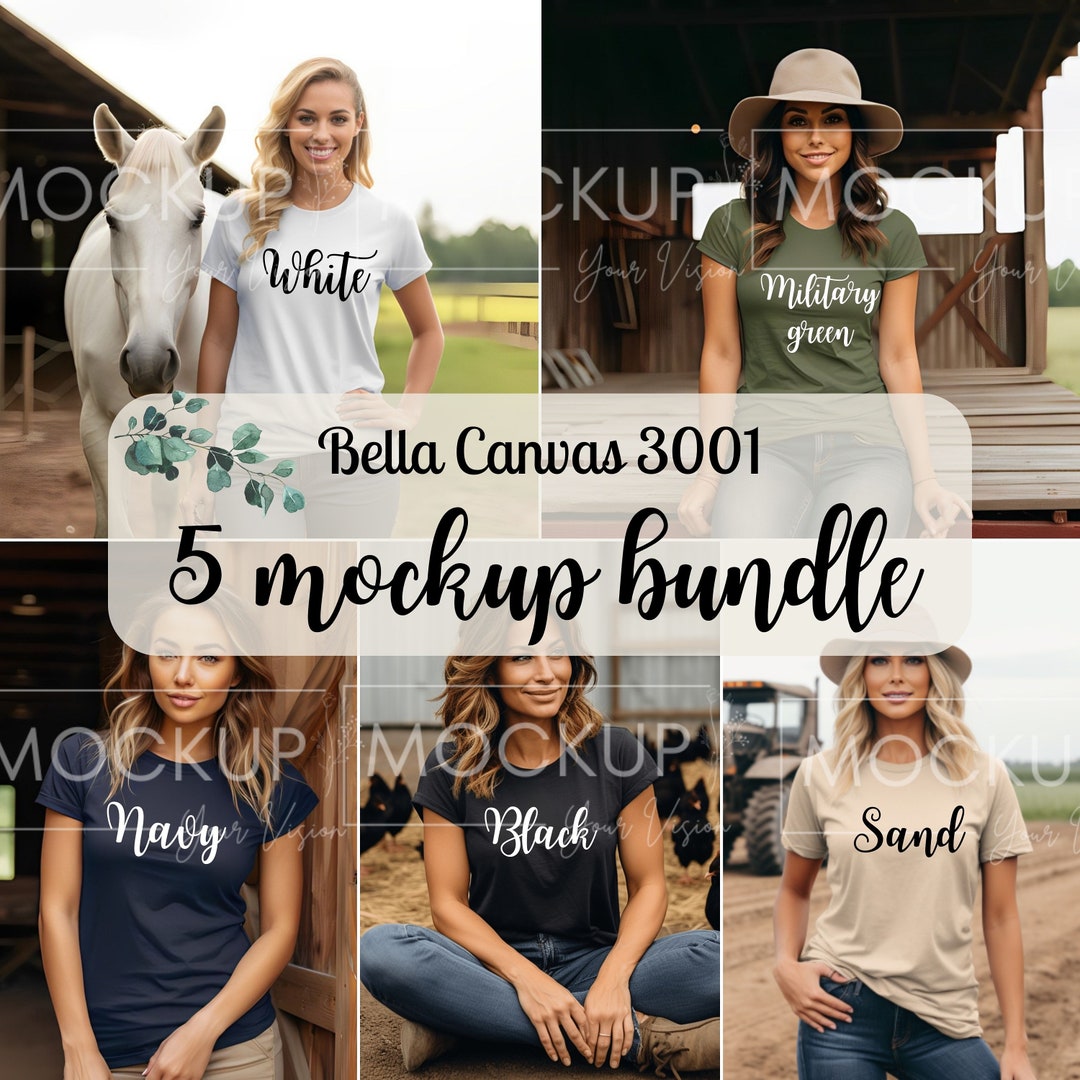 Western Mockup Bundle-3001 Country Bella + Canvas 3001 Mockup Canva ...