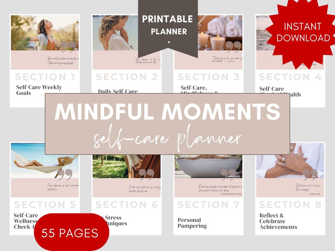 Self-care Planner Printable Mindfulness Workbook Self-love Journal ...