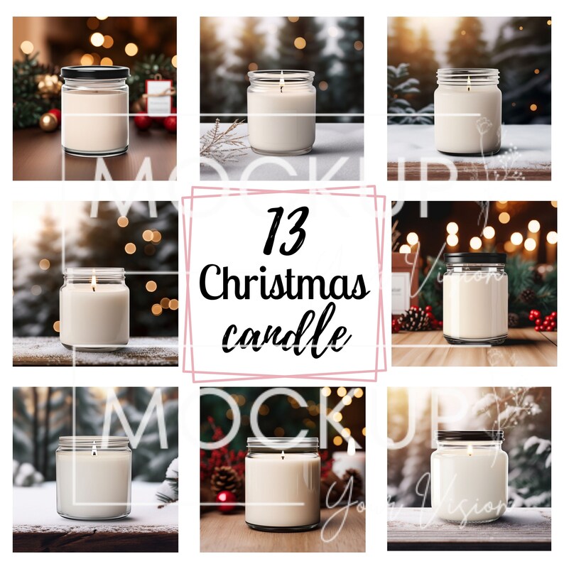 Soy Candle Mockup, Candle Jar Mockup, Christmas Candle Mockup, Winter ...