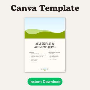 Crochet Pattern Template Canva Crochet Pattern Template Design Knitting ...