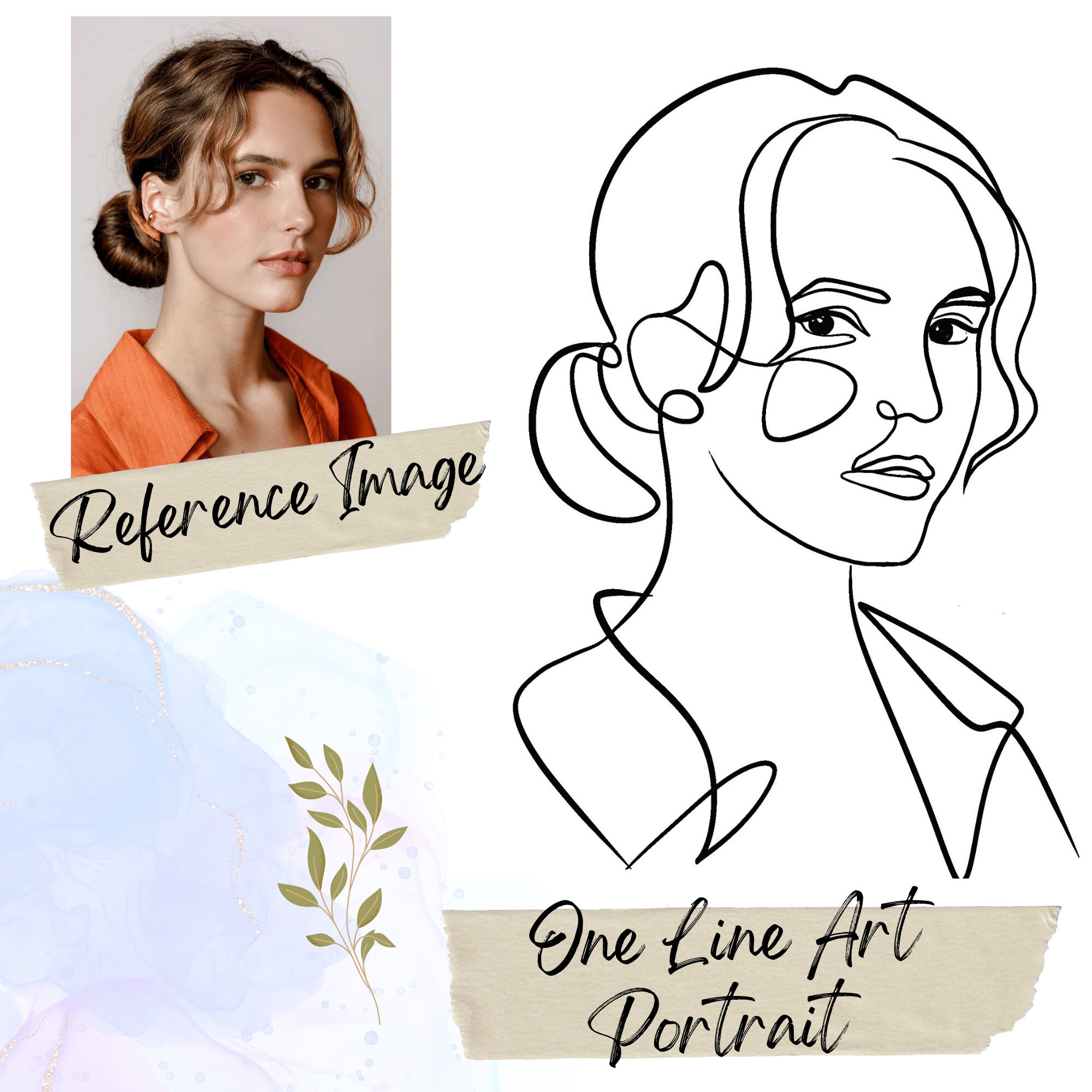 Buy Custom Digital Portraits , One Line Art ,line Art, Minimalist ...