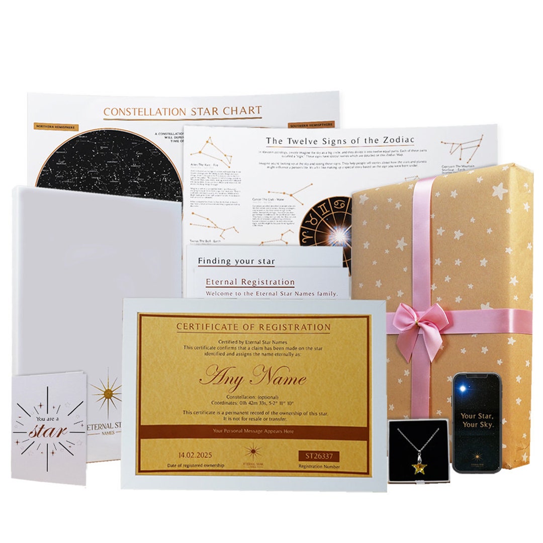 Name A Star Gift Set - Personalized Gift for Wife, Mother, Nanny for ...