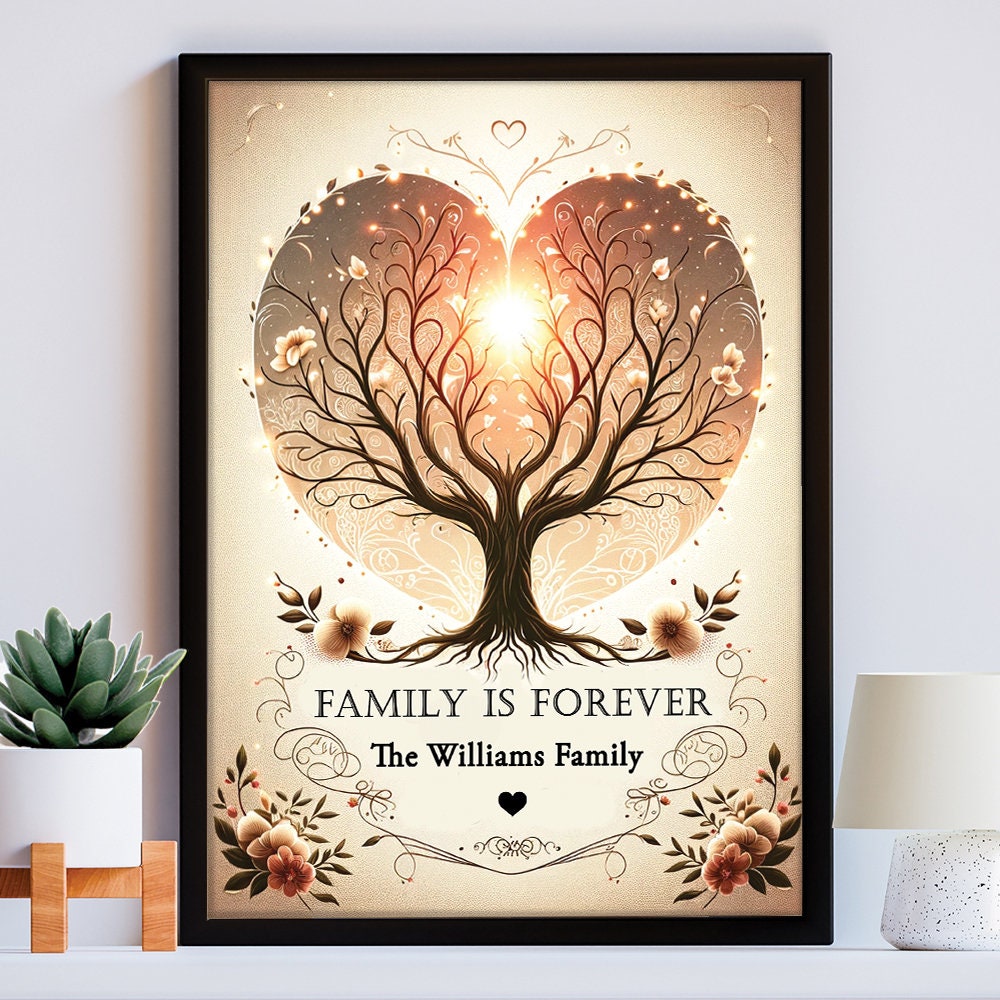 Personalized Family Tree Print With Name A5, A4, A3. Perfect for Mum ...
