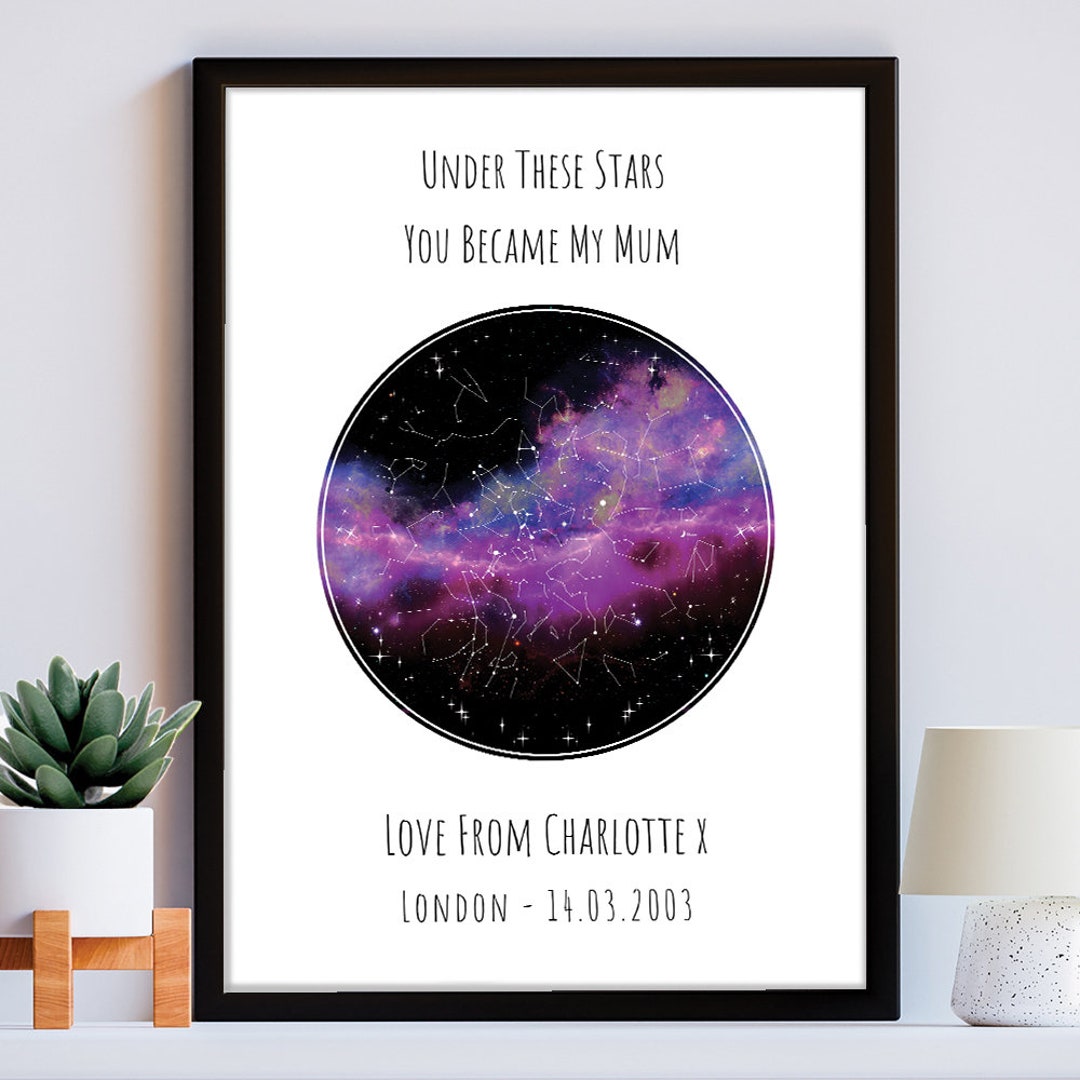 Personalised Mothers Day Star Map Chart Astronomical Poster Print ...