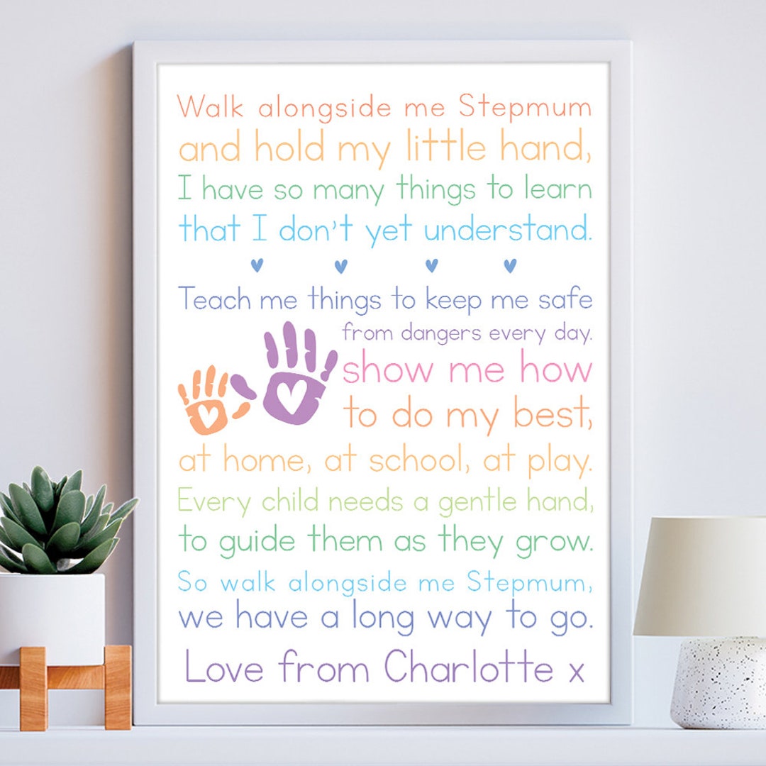 Walk Alongside Me Poem Personalized Stepmum Gift - for Mother's Day ...