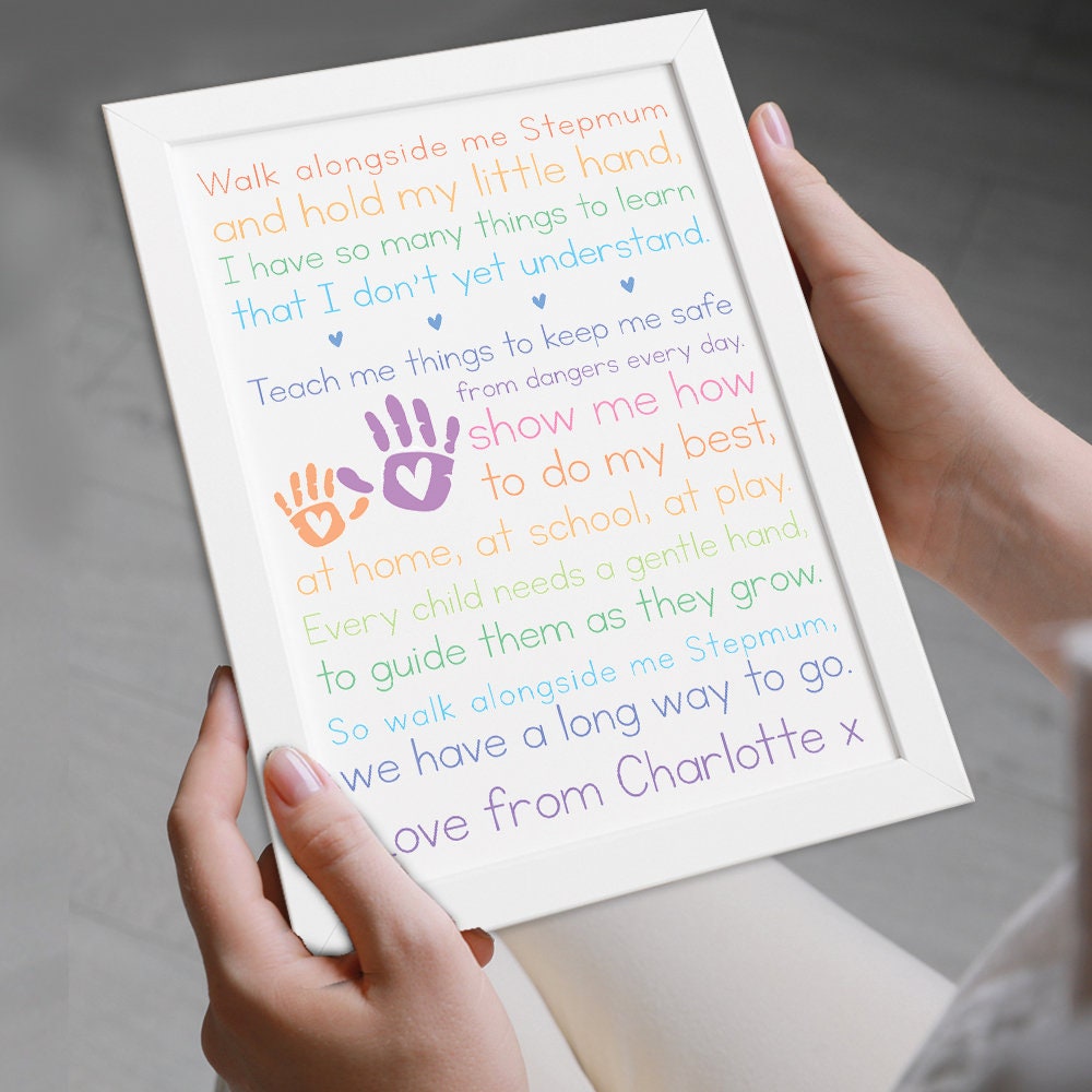 Walk Alongside Me Poem Personalized Stepmum Gift - for Mother's Day ...