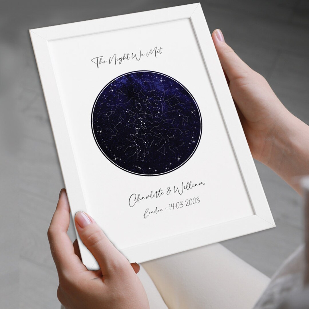 Personalised Star Map of 'the Night We Met' - Astronomical Chart Poster ...