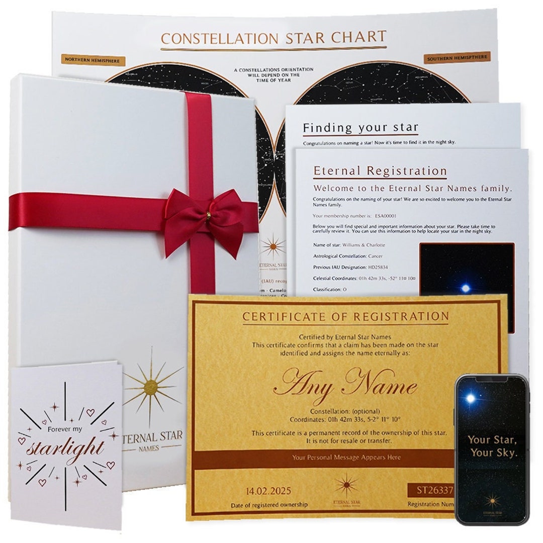 Personalized Name A Star Gift Set, Romantic Valentine's Day Present - Etsy