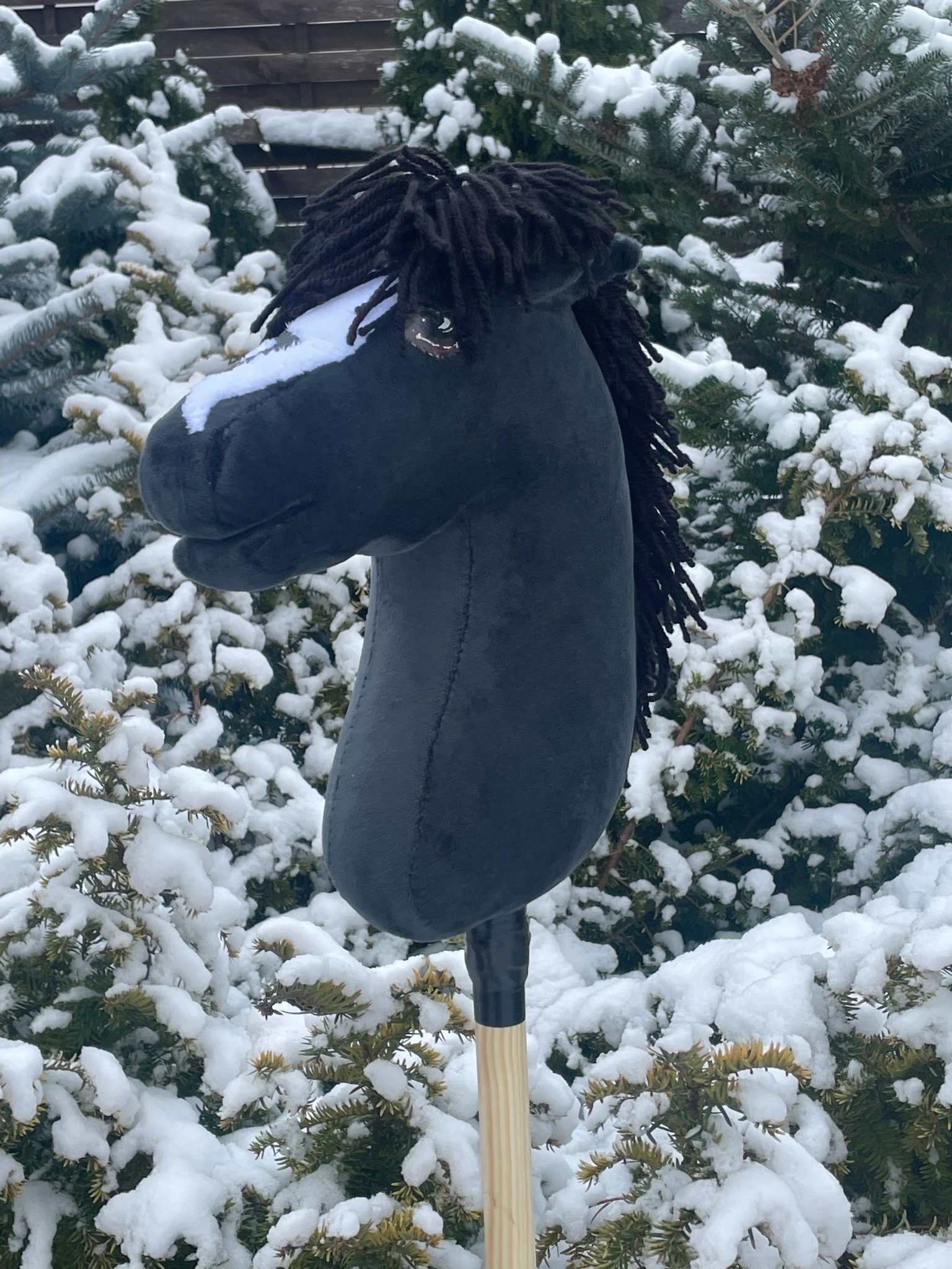 Dark Grey Hobby Horse With a Stick - Etsy