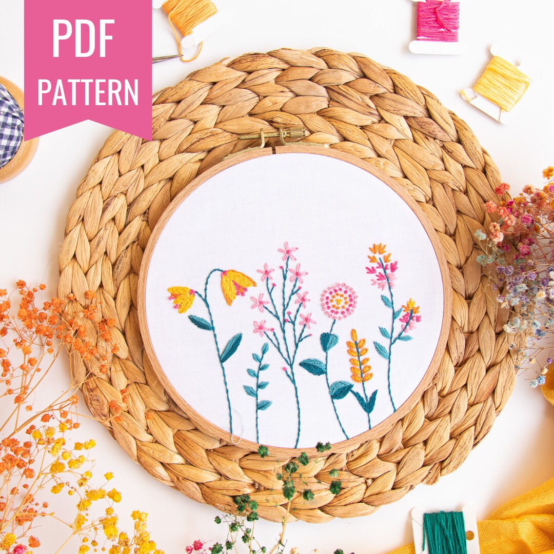 PDF Pattern + Video Tutorial " Cheerful Flower Garden," Advanced ...