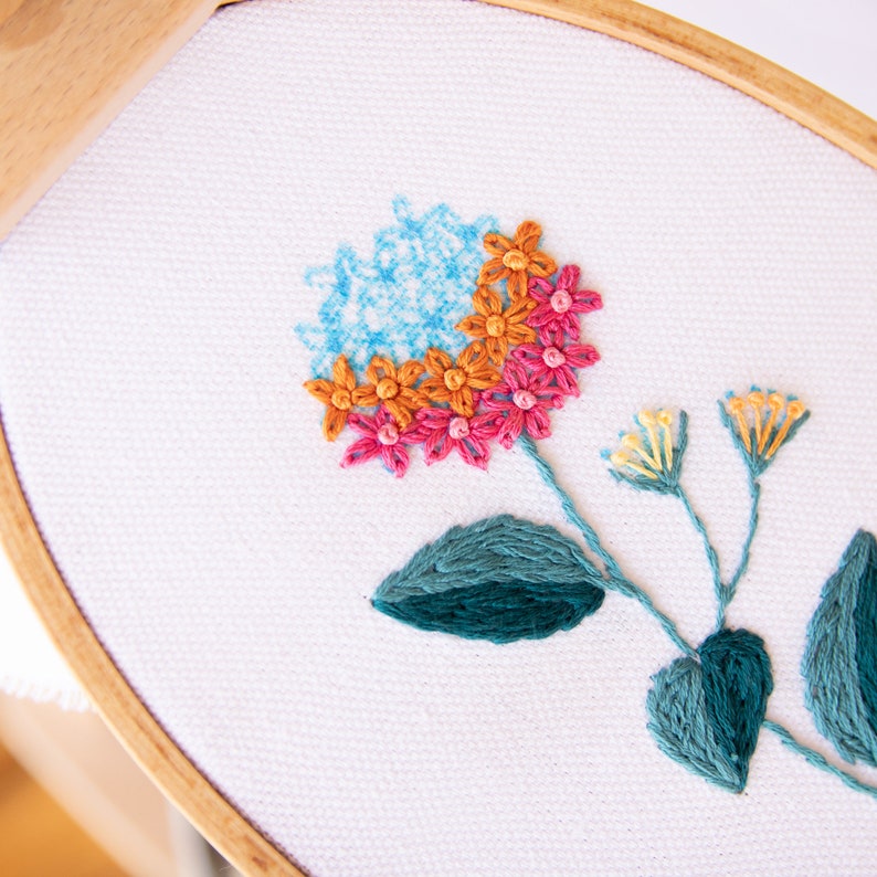 PDF Pattern Video Tutorial Magical Lantana , Beginner Embroidery PDF ...