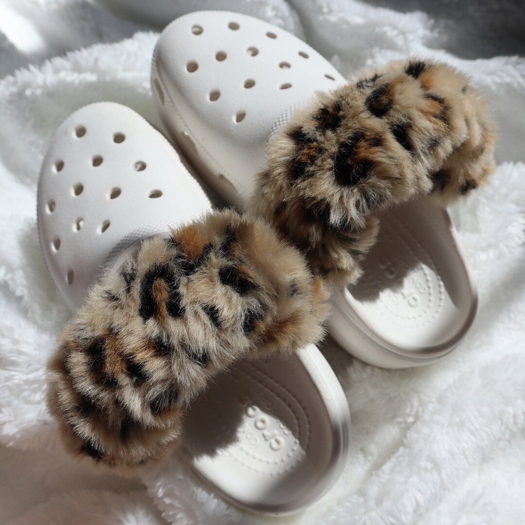 LEOPARD | Fluffy Collection | Scrunchies for Strap Shoe | Animal | Faux ...
