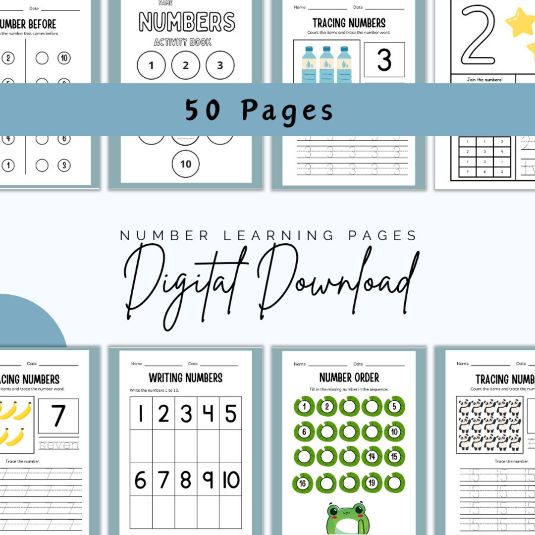 Number Printable Learning Numbers Printable Elementary Primary ...