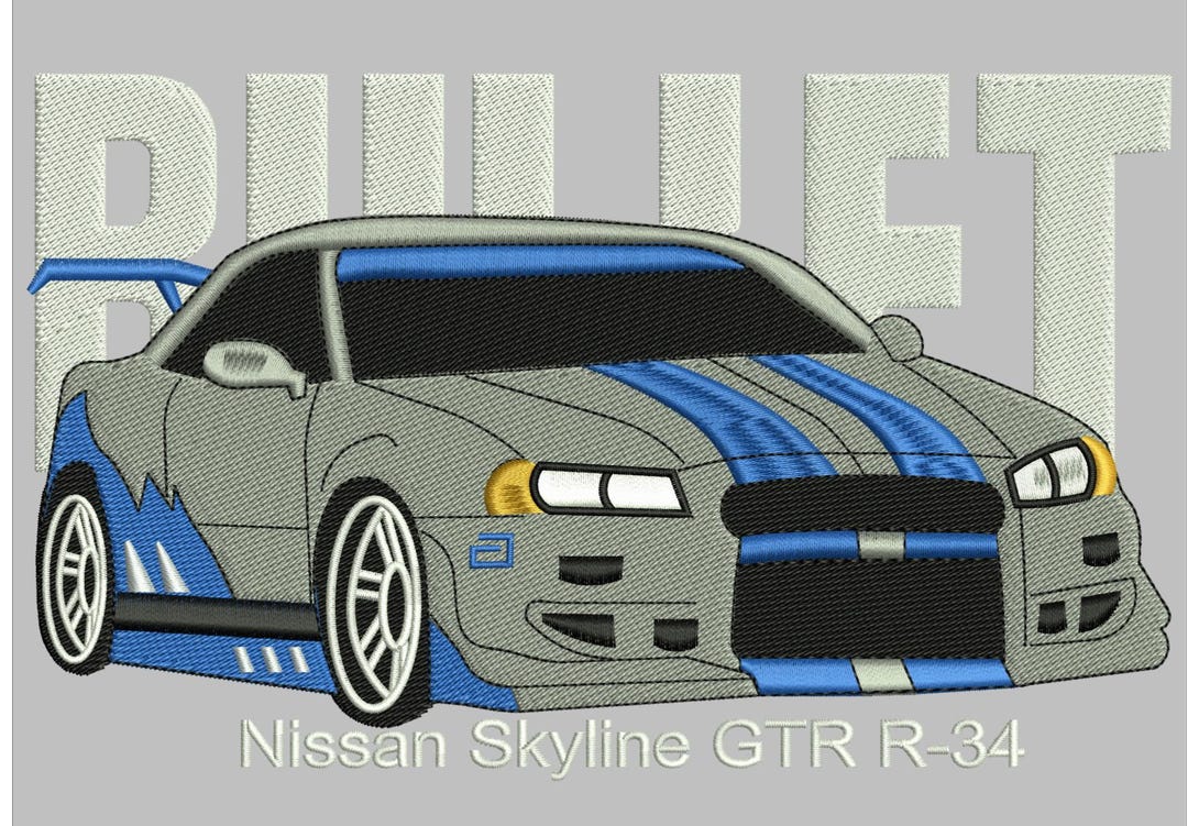 PES DST EMB Skyline Car Bullet Embroidery Machine File - Etsy