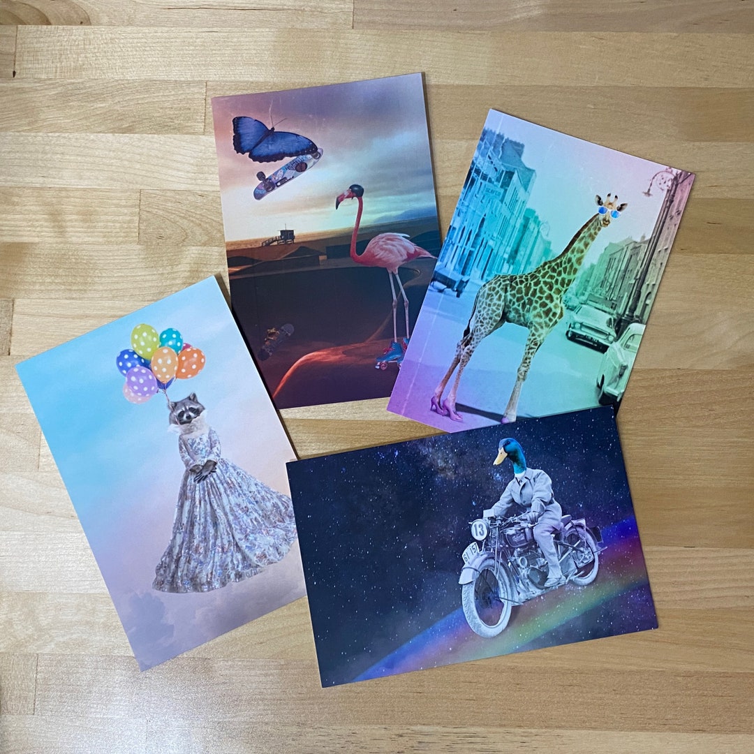 Surreal Animal Postcards (pack of 4) - Etsy