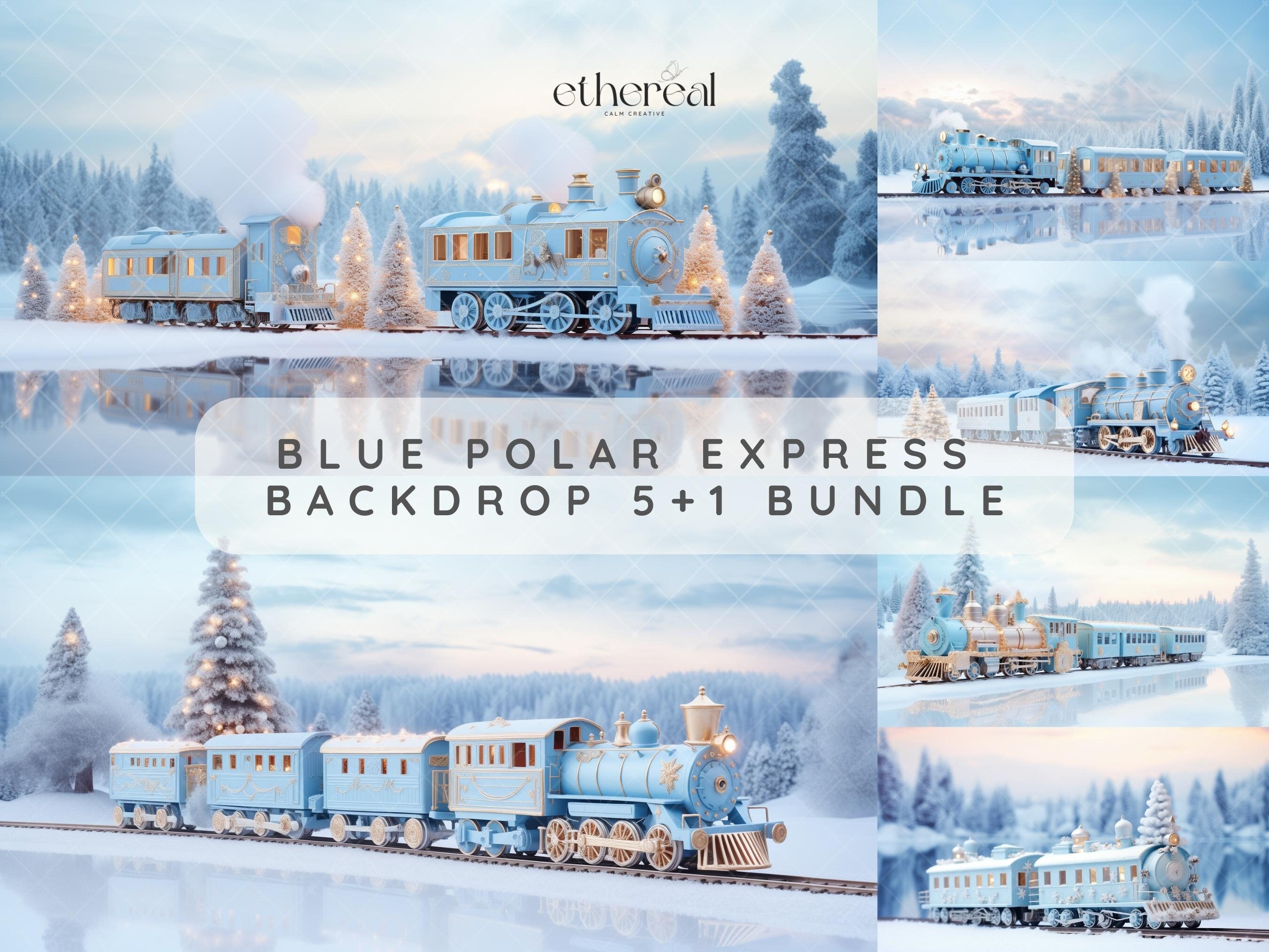 Polar Express Christmas Digital Backdrop Christmas Train - Etsy