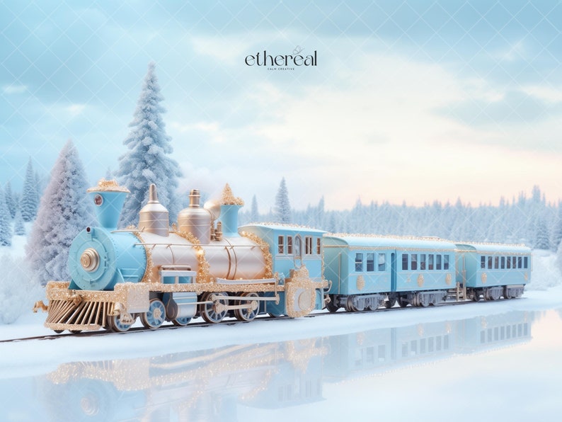 Polar Express Christmas Digital Backdrop Christmas Train - Etsy