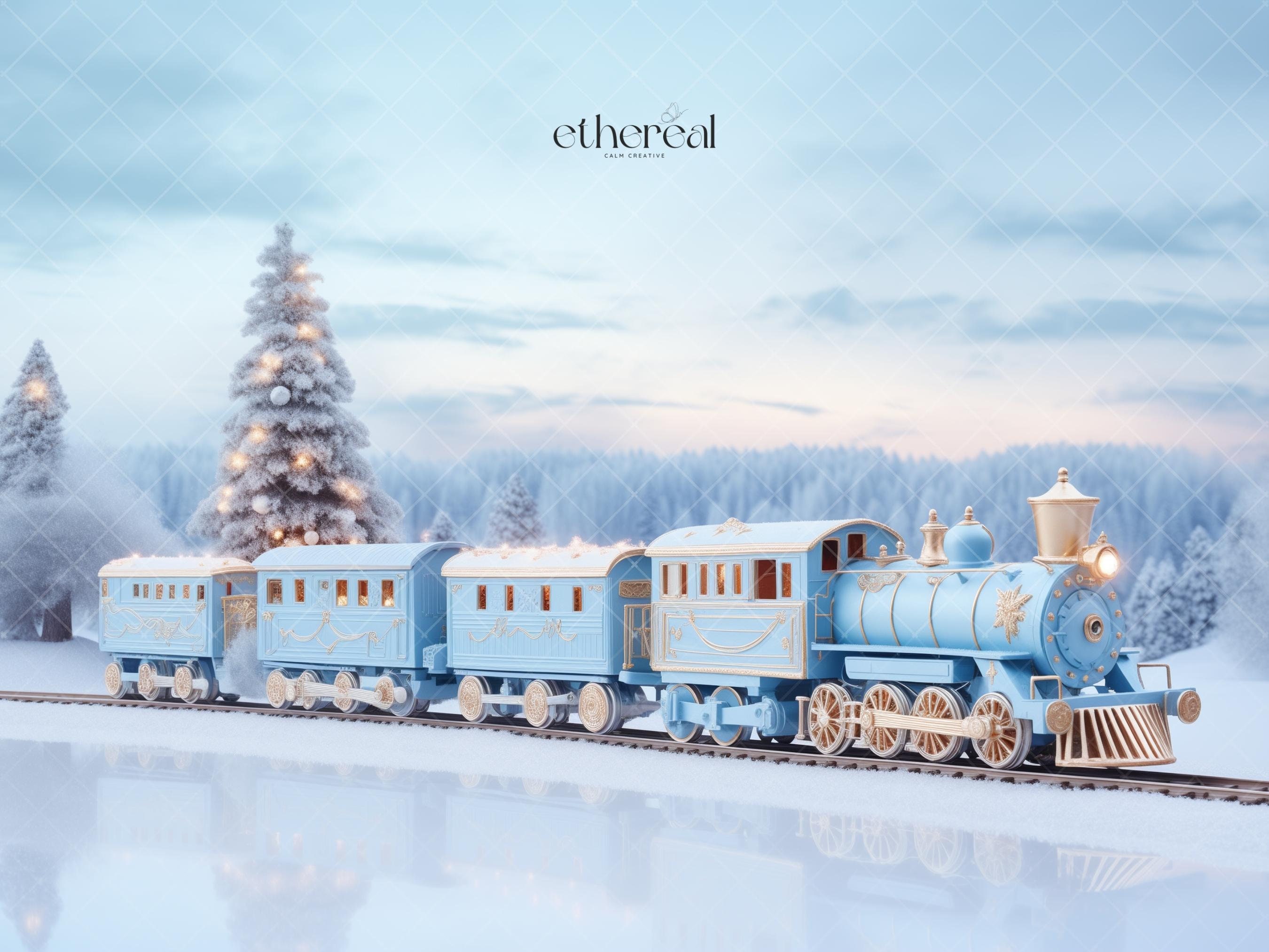 Polar Express Christmas Digital Backdrop Christmas Train - Etsy